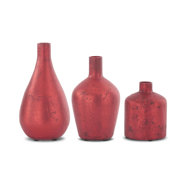 Antique Red Matte Glass Bottle Vases – Gourmet Works