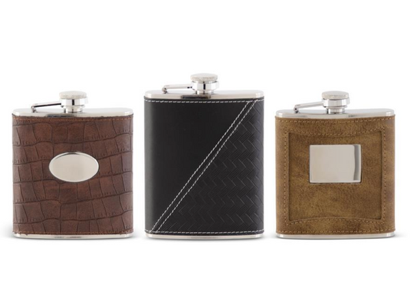 Assorted Leather Wrapped Flasks (3 Styles) – Gourmet Works
