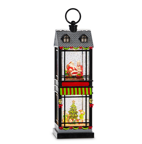 Santa and Elves Lighted Water Two Story House – Gourmet Works