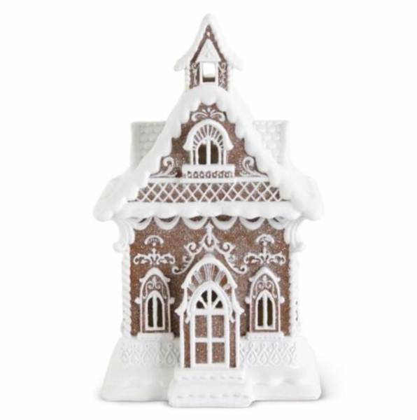 LED Glittered Resin Gingerbread House – Gourmet Works