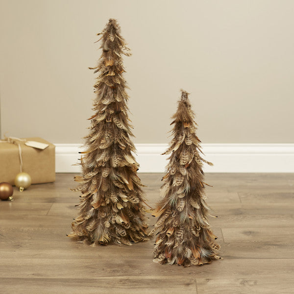 Set of 2 Rust Feather Topiary Tree – Gourmet Works